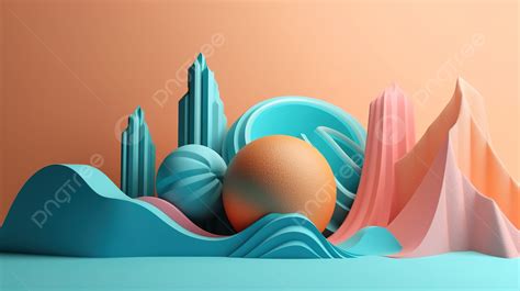 3d Graphics Of An Egg And Various Colorful Shapes Background 3d