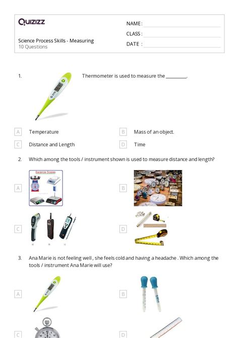 Comparing Measurement Worksheets For Th Class On Quizizz Free Printable