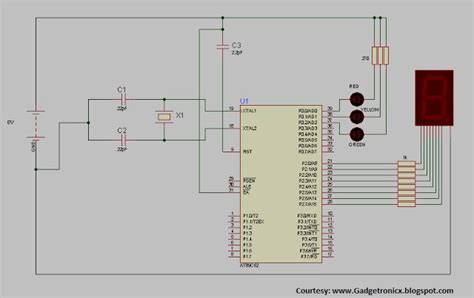 Traffic Light System Using 8051 Microcontroller Gadgetronicx