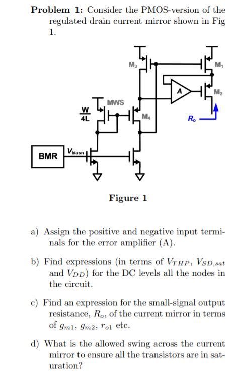 Problem Consider The PMOS Version Of The Regulated Chegg Com