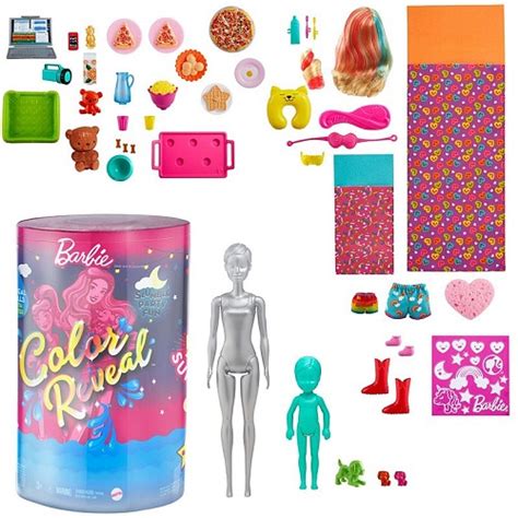 Кукла Барби и набор для пижамной вечеринки Barbie Colour Reveal Pyjama