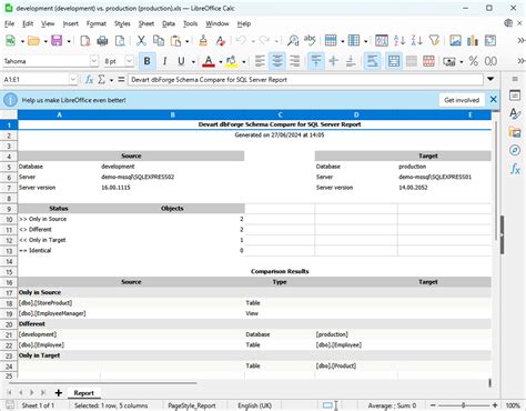 Generate Comparison Reports