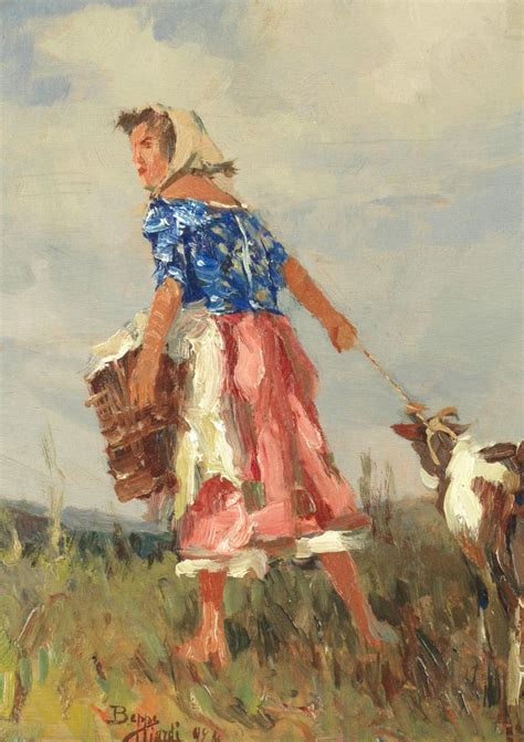 Beppe Ciardi It La Capretta Oil On Board X Cm Painting Art