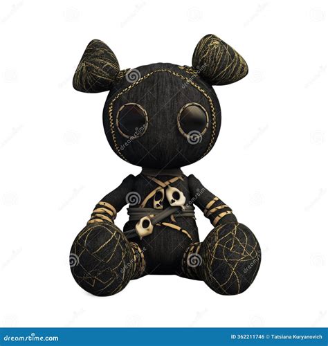 Voodoo Doll With Pentagram Cup Of Tea Mysterious Objects And Flowers Royalty Free Stock