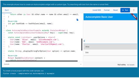 Autocomplete Example On Flutter Api Webpage Is Not Working As Expected · Issue 94057 · Flutter