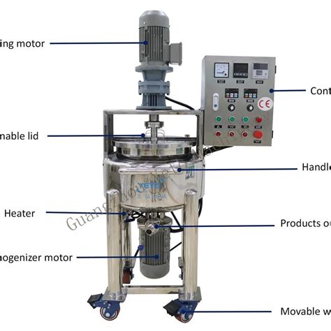 Lab Use Small Batch Stainless Steel Mixing Tank Agitator Mixer Fruit Juice Shower Gel Shampoo