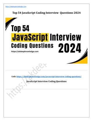 JavaScript Interview Questions With Answers PDF