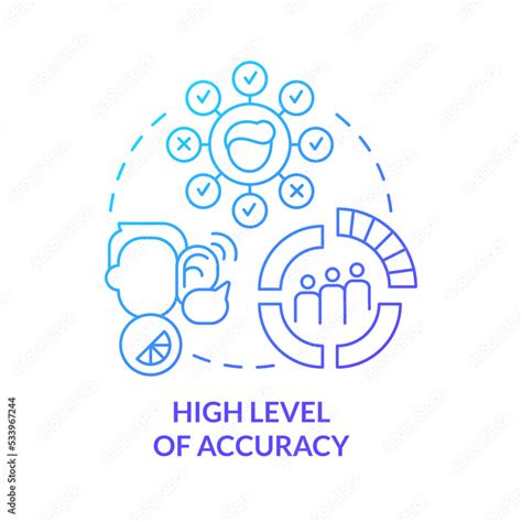High Level Of Accuracy Blue Gradient Concept Icon Effective Targeting Benefit Of Direct
