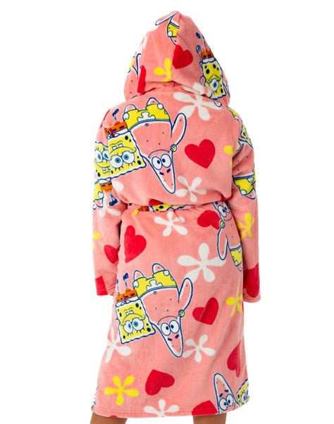 Spongebob Squarepants Womens Pink Hooded Bathrobe — Vanilla Underground