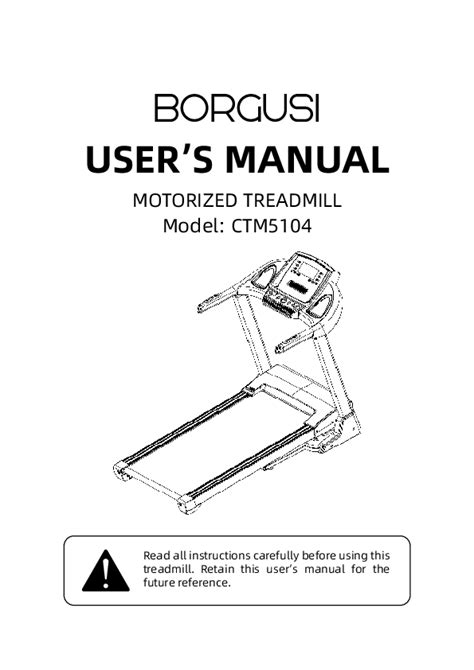 Borgusi Treadmill User Manual Safety Assembly And Maintenance Guide