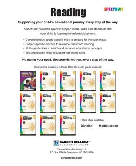 Barnes And Noble Spectrum Reading Workbook Grade 4 By Spectrum Compiler Macys