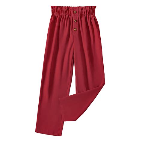 Kalistore Girls Uniform Pants Girls Yoga Pants V Cross Waist Wide Leg