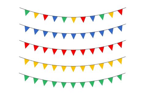 Colorful Triangular Flag Decoration With Rope 49890295 Vector Art At