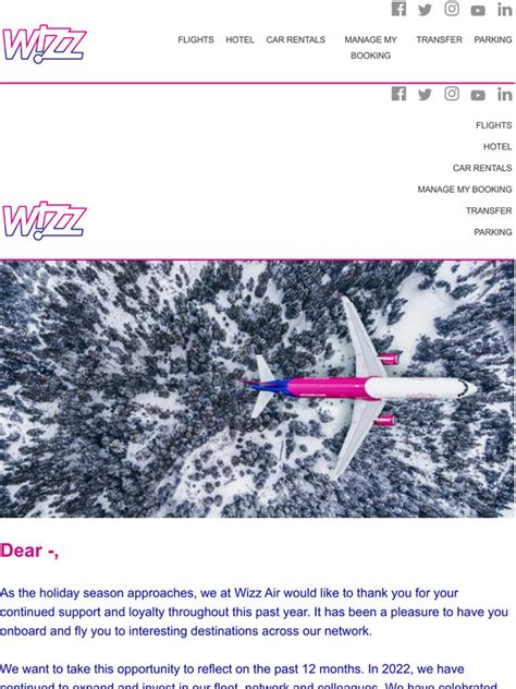 Wizz Air Holiday Wishes From Wizz Air Milled