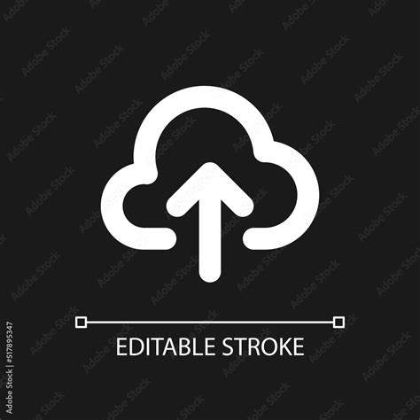 Upload To Cloud Pixel Perfect White Linear Ui Icon For Dark Theme