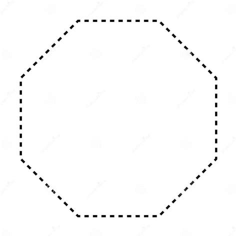 Octagon Shape Dashed Symbol Vector Icon For Creative Graphic Design Element Stock Vector