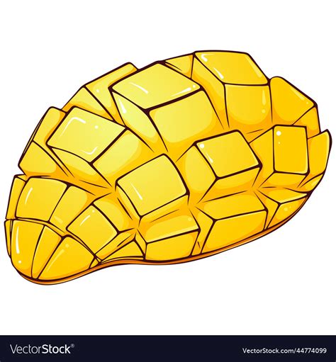 Sliced Mango Color Royalty Free Vector Image Vectorstock