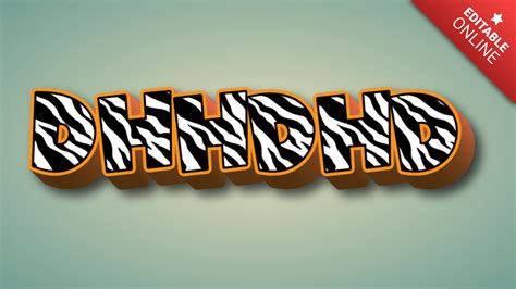 Dhhdhd 3D Zebra Pattern Text Effect Generator