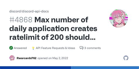 Max Number Of Daily Application Creates Ratelimit Of Should Be
