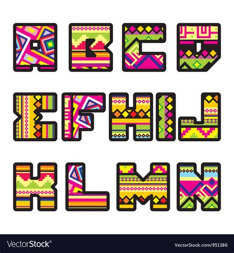 Mexican Alphabet Part Royalty Free Vector Image