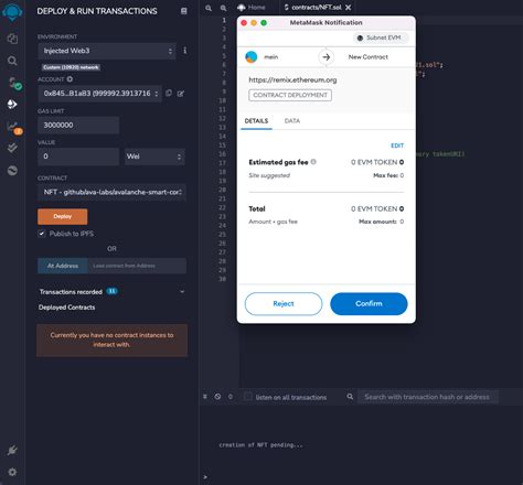 deploy a smart contract on your subnet evm using remix and metamask