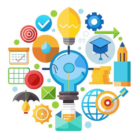 Innovation Icon Set Flat Vector Icon Premium Ai Generated Vector