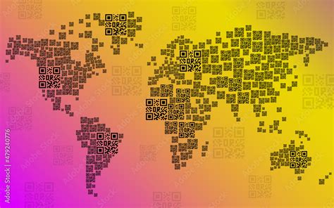 Qr Code World Map Pandemic Control Vaccination Global Identity