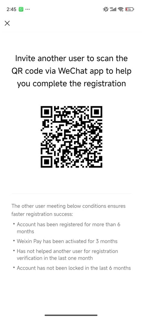 Need Help With Wechat Registration Qr Code Requires Existing User To