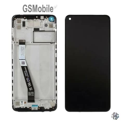 LCD Xiaomi Redmi Note 9 2019 2021 Frame Black Service Pack قطعات