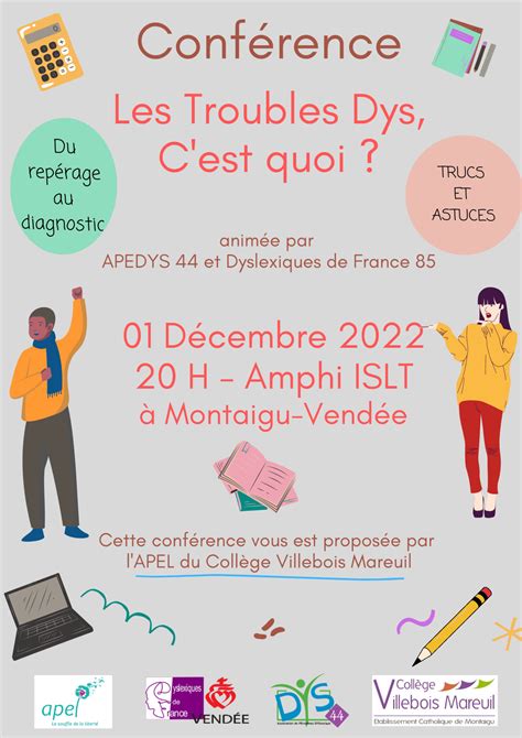 Conférence Les Troubles Dys Ecole Saint Martin Durivum
