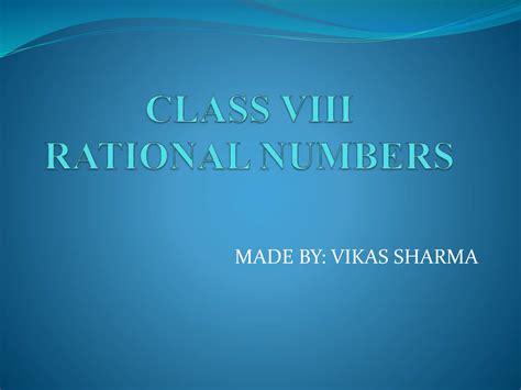 Rational Numbers Class 8 Ppt File For Bed Practical Ppt