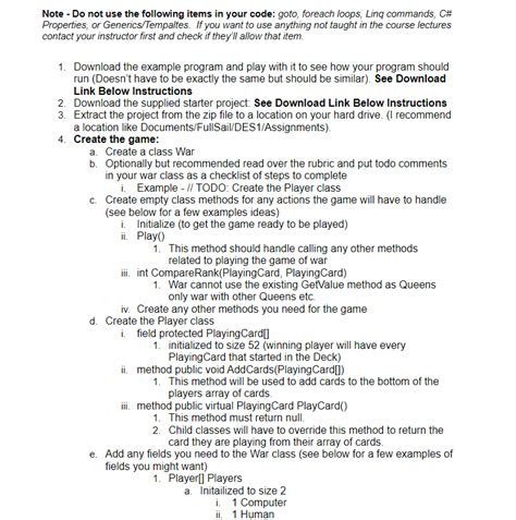 Note Do Not Use The Following Items In Your Code Chegg