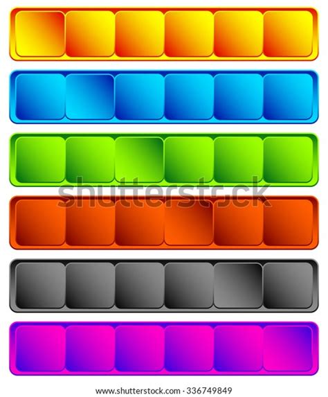 Horizontal Loading Progress Bar Templates Colorful Stock Vector