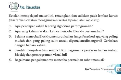 Ayo Renungkan Kunci Jawaban Informatika Kelas Halaman Apa
