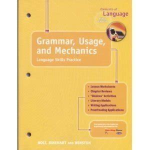 Amazon Holt Elements Of Language 5th Course Grammar Usage And