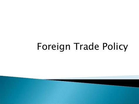 Foreign Trade Policy
