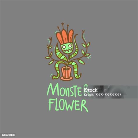 금성 플라이 트랩 카드 약탈 꽃의 만화 그림 벡터 낙서 이미지입니다 몬스터 식물 인쇄 벡터에 대한 스톡 벡터 아트 및 기타 이미지 Istock