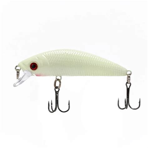3d Luminous Night Fishing Bait Hard Lures With Two Treble Hooks Minnow