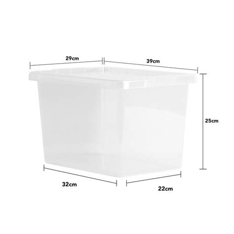 Wham Crystal Set Of 5 20l Clear Storage Boxes With Lids Dunelm