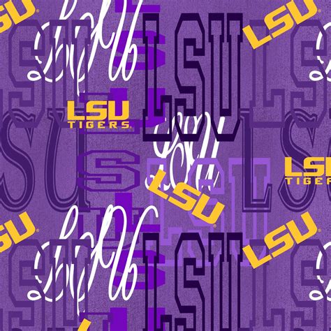 Sykel Enterprises Louisiana State University Cotton Quilting Fabric Lsu