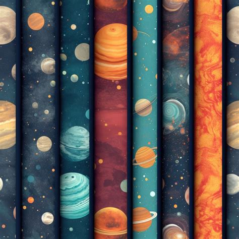 Space Theme Backgrounds Illustration 20 Patterns Seamless Etsy