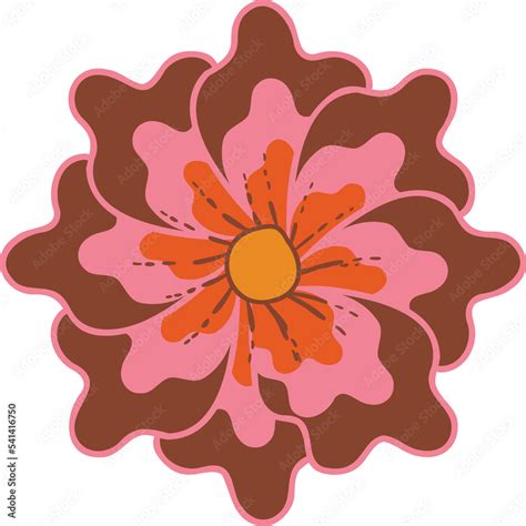 groovy flower element stock illustration adobe stock
