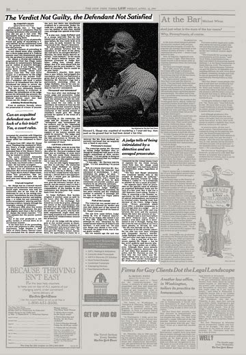 The Verdict Not Guilty The Defendant Not Satisfied The New York Times