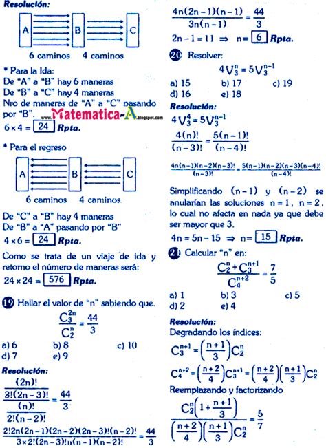 Analisis Combinatorio Ejercicios Desarrollados ~ Matematicas Problemas