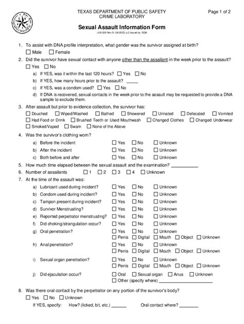 Fillable Online Sexual Assault Information Form Fax Email Print PdfFiller