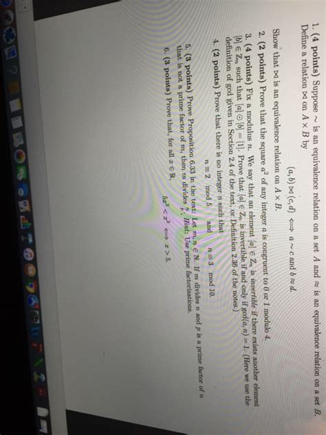 Solved Suppose Is An Equivalence Relation On A Set A And A Chegg