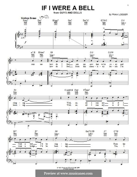 If I Were A Bell By F Loesser Sheet Music On Musicaneo