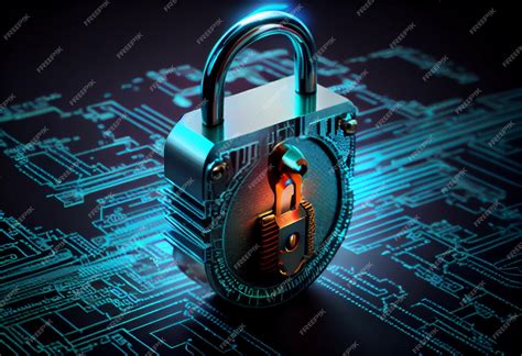 Premium Photo Cybersecurity Padlock Digital Lock On Technology