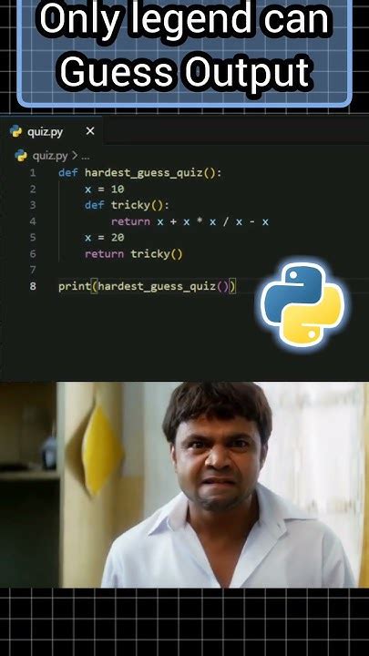 Python Mini Quiz Trickshots Coding Youtube