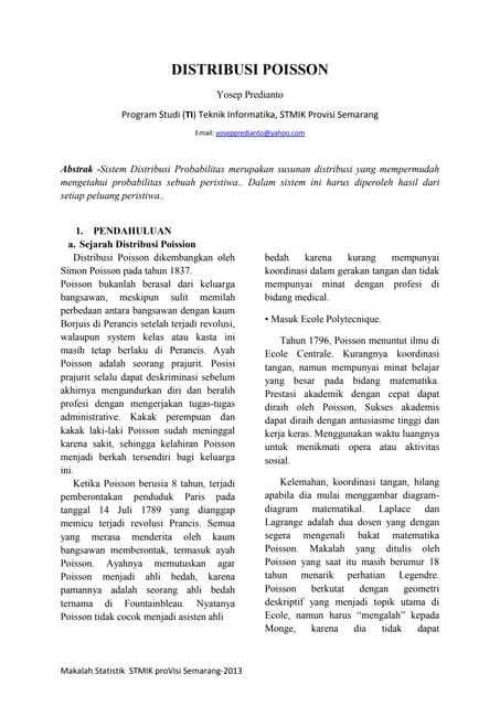 Distribusi Poisson Pdf